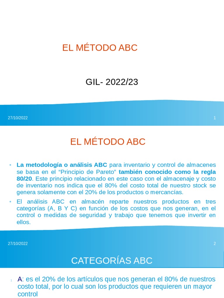 Metodo ABC | PDF | Inventario | Tecnologías de la información