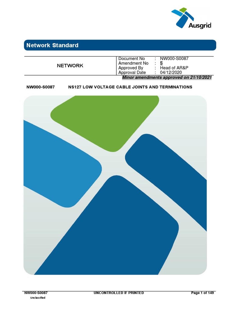 Low Voltage Cable Joints & UGOH Standards | PDF | Electrical Connector ...