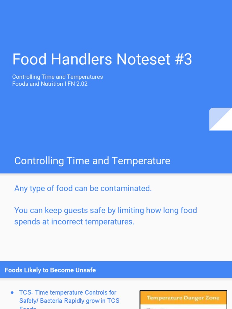 Food Handlers Note Set #3 | PDF | Foods | Cooking