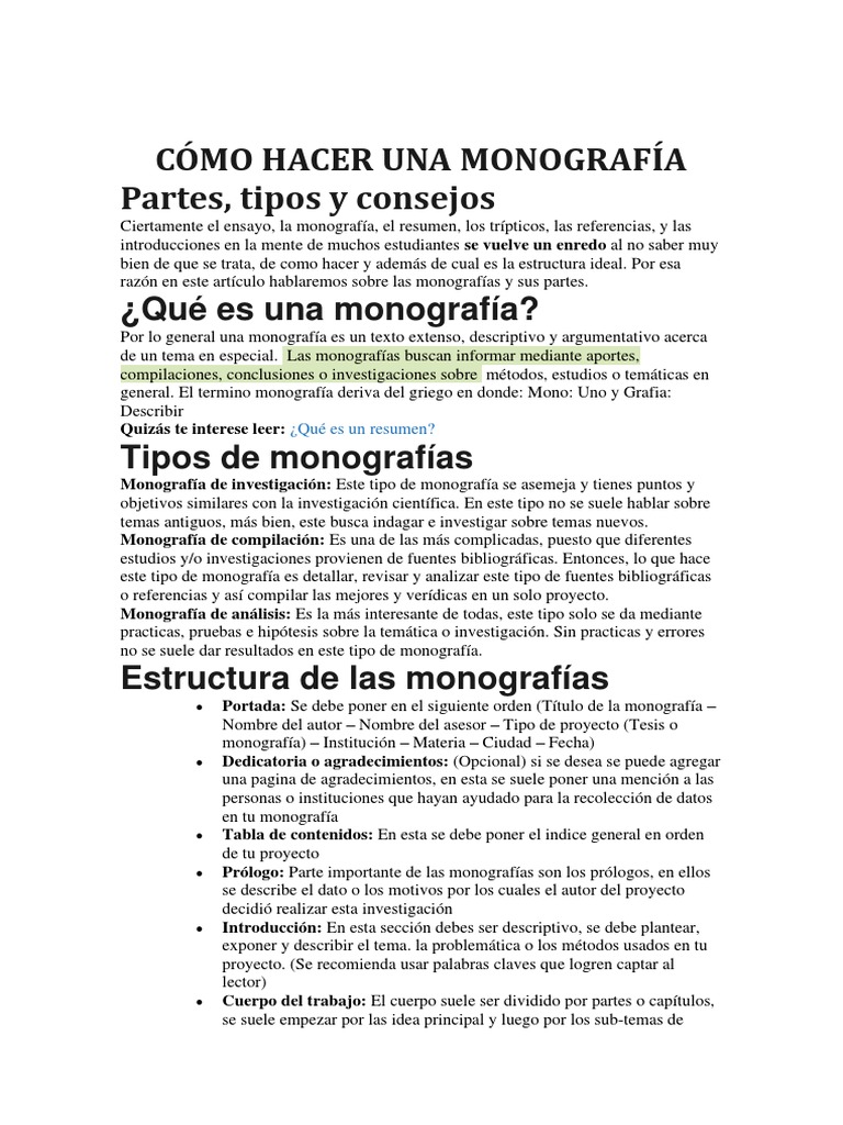 Estructura de Monografia | PDF