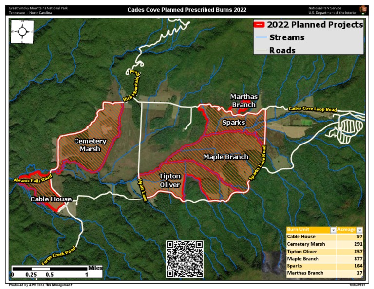 Cades Cove Fall 2022 Prescribed Burn Map | PDF