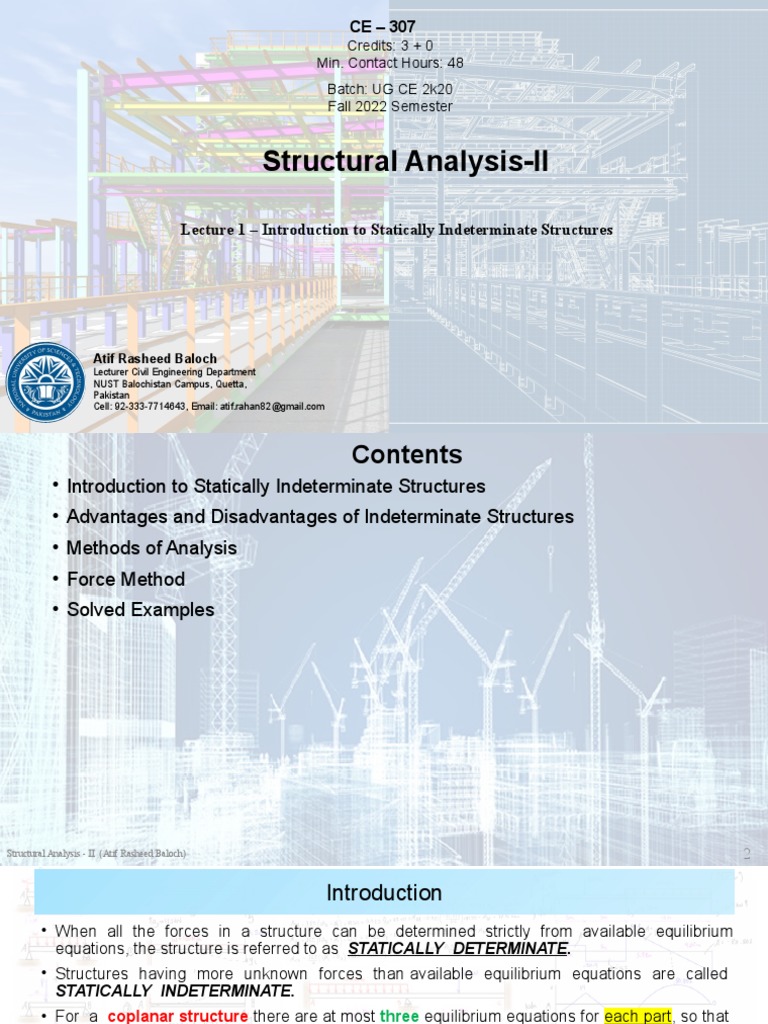 1 - Introduction To Statically Indeterminate Structures | PDF | Structural Analysis | Beam ...