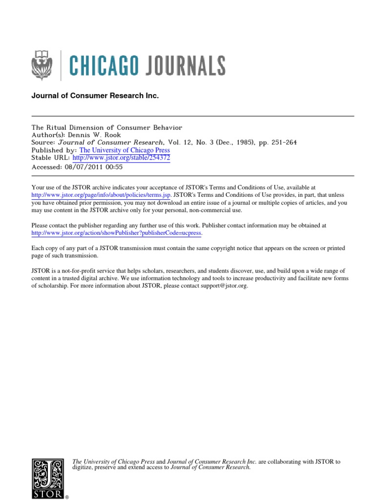 The Ritual Dimension of Consumer Behavior | PDF | Rituals | Emotions