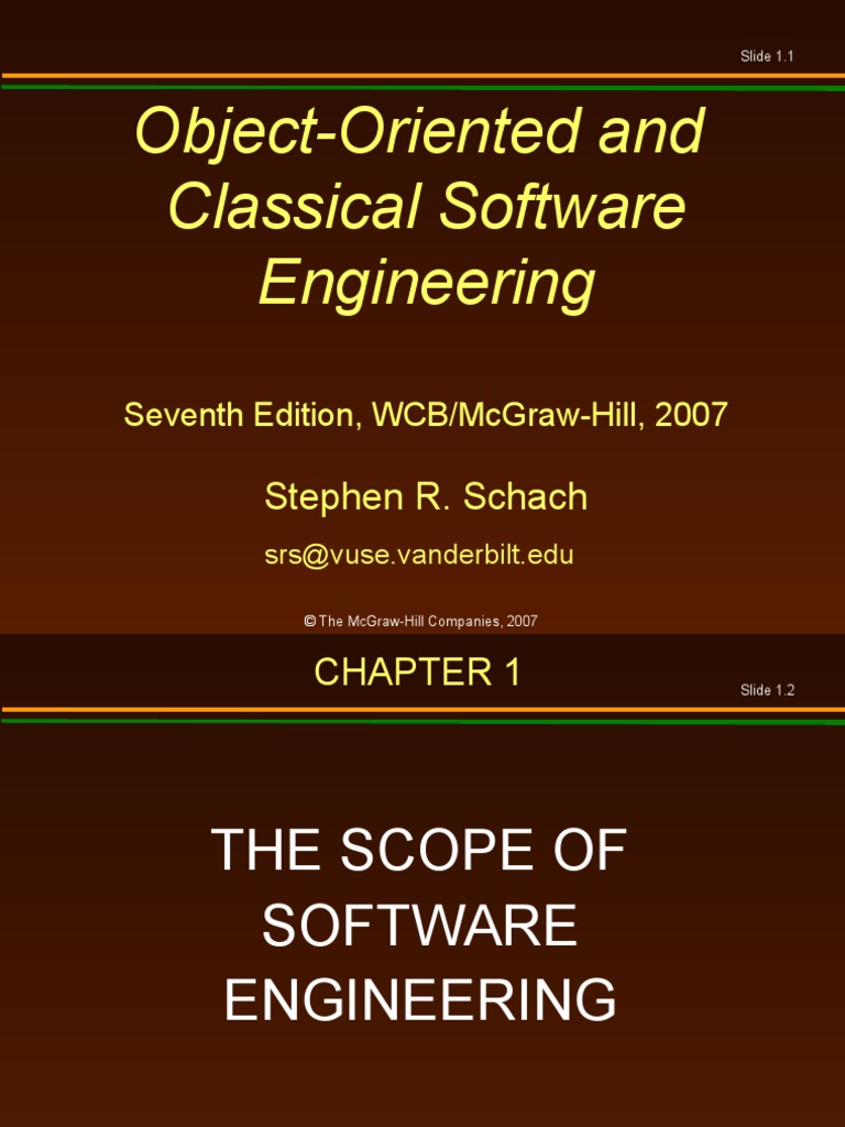 Object-Oriented and Classical Software Engineering: Stephen R. Schach | PDF