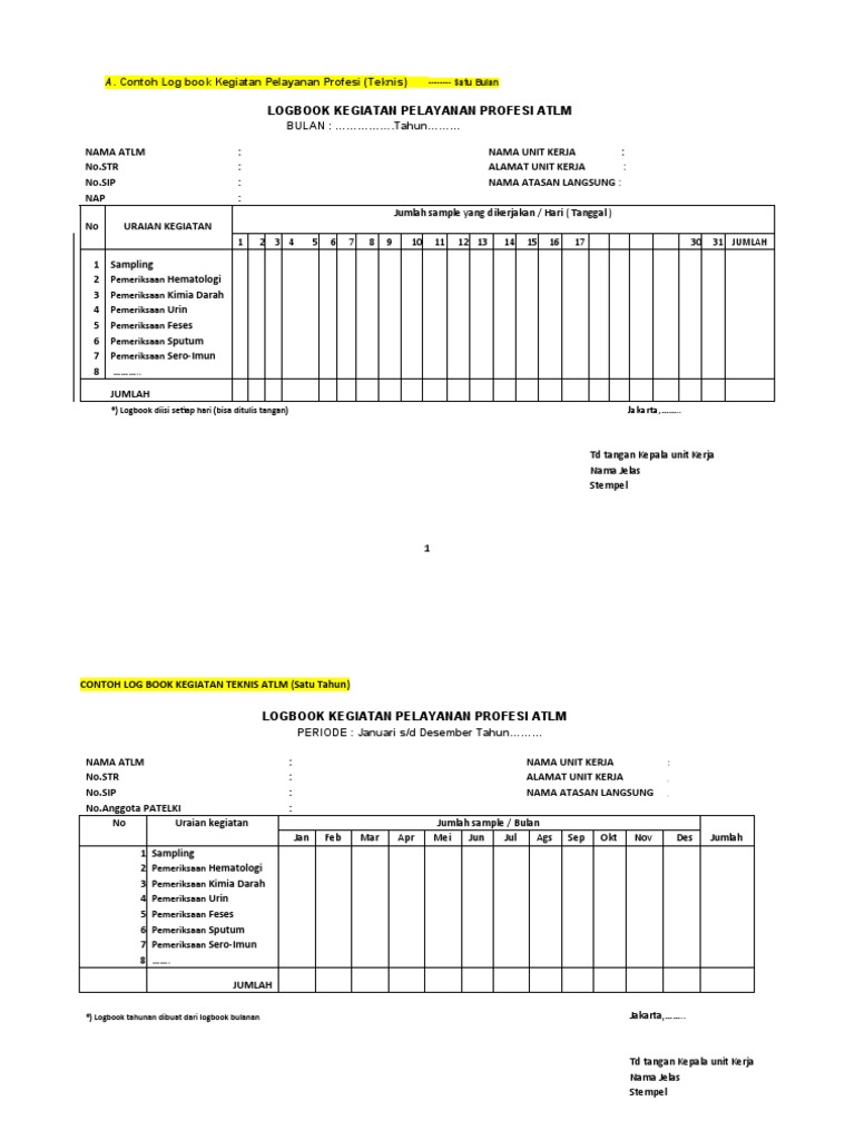 Form LOGBOOK Untuk ANGGOTA | PDF