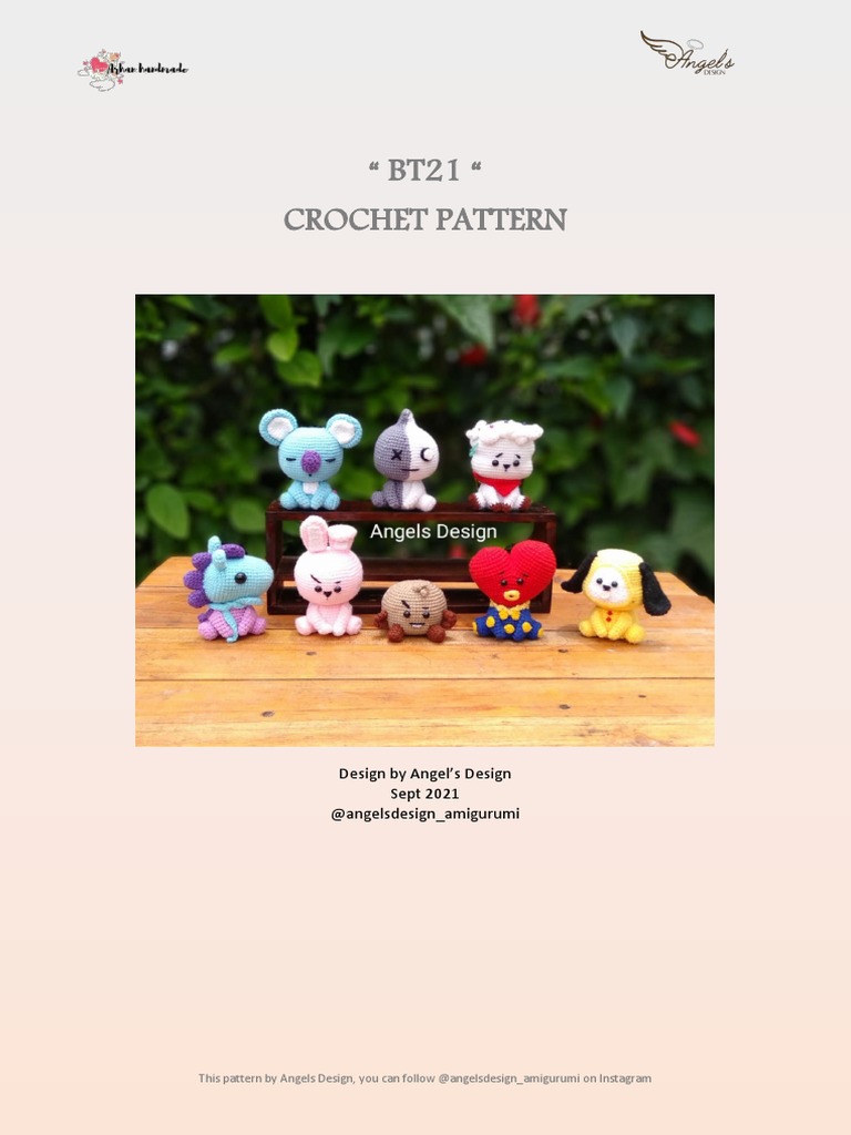 BT21 Crochet Pattern-Eng | PDF | Crochet | Woven Fabrics