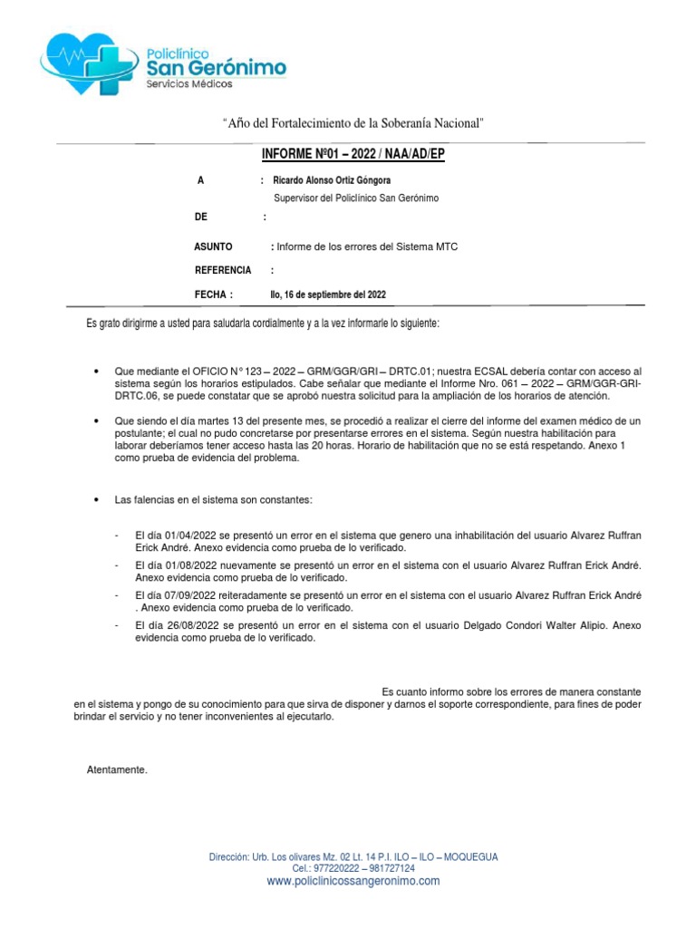 Modelo Informe | PDF