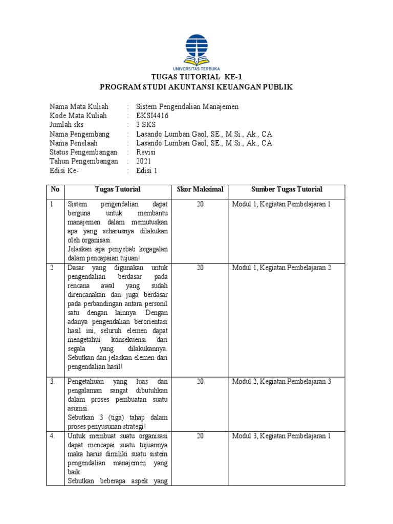 SPM - Tutorial Tugas 1 | PDF