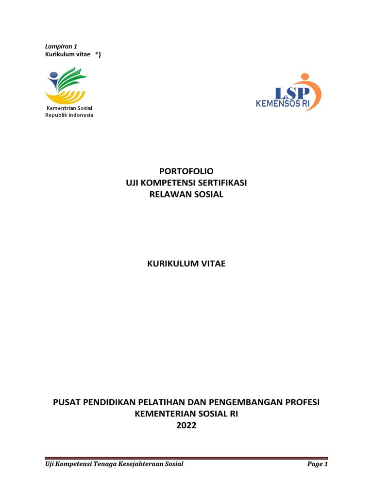 FORM-CURRICULUM-VITAE-RELAWAN-2022 Suhairy | PDF
