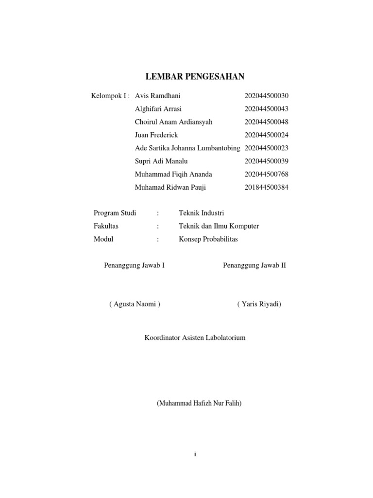 Lembar Pengesahan Modul Ii | PDF