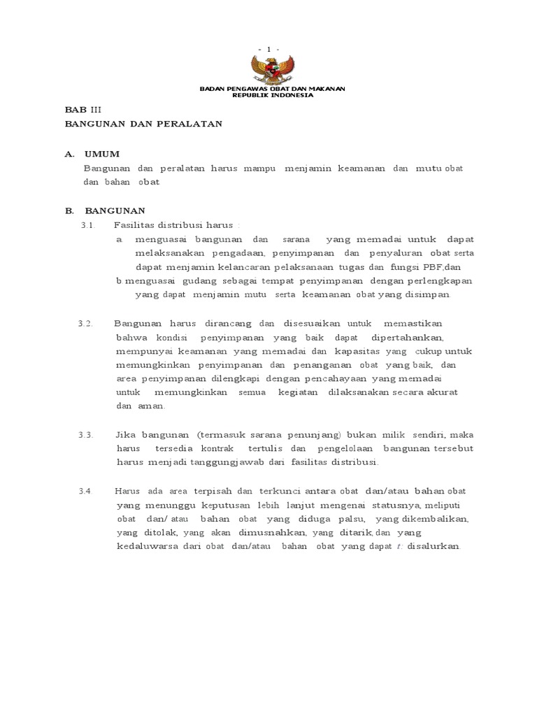 3 - Pedoman CDOB, Bangunan & Peralatan, Operasional & Penerapannya | PDF