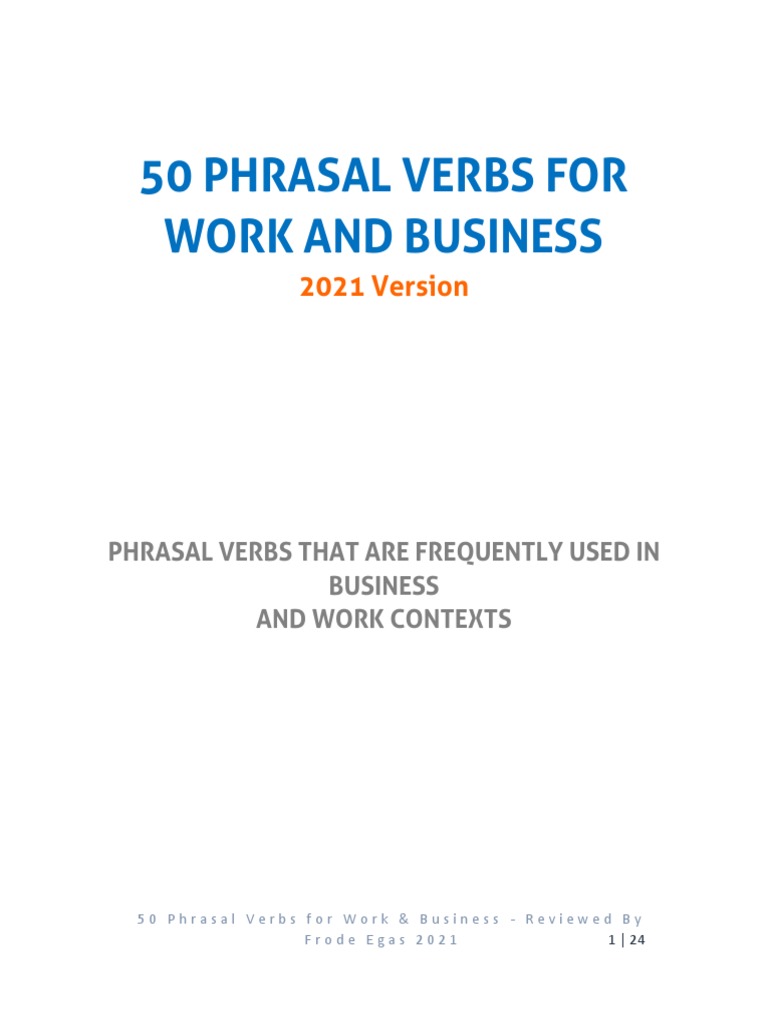 Business Phrasal Verbs Guide | PDF