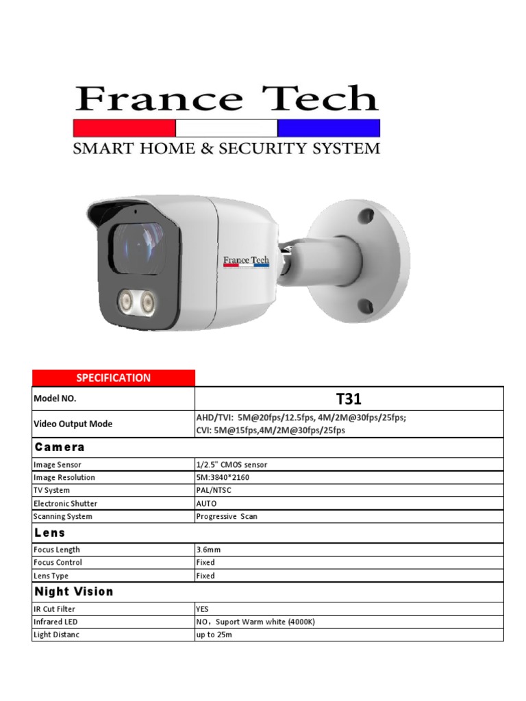 Specification: Camera | PDF | Technology & Engineering
