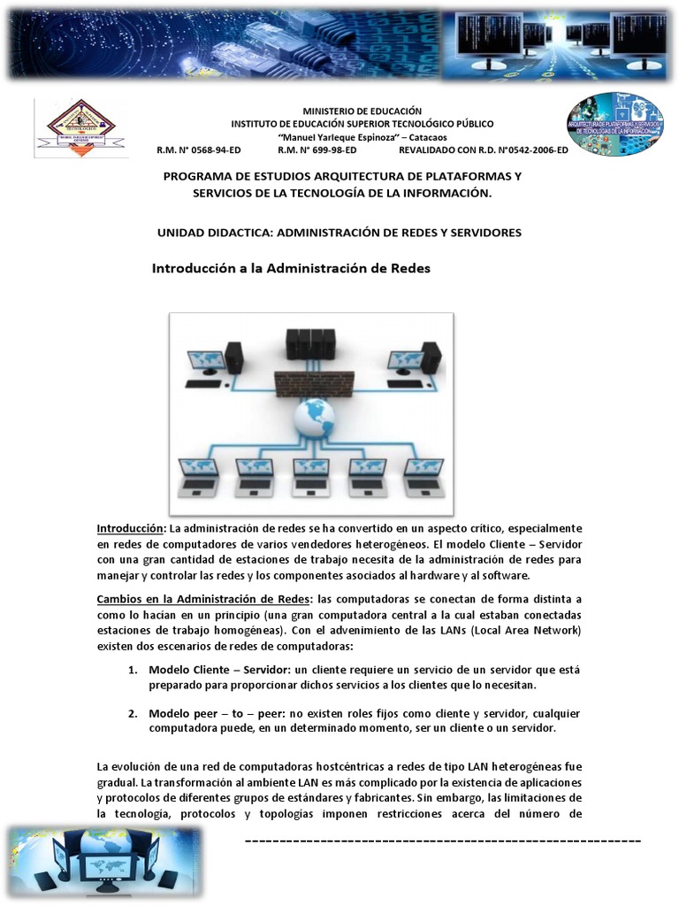 Semana #1 - Introducción A La Administración de Redes | PDF | Red de computadoras | Hardware de ...