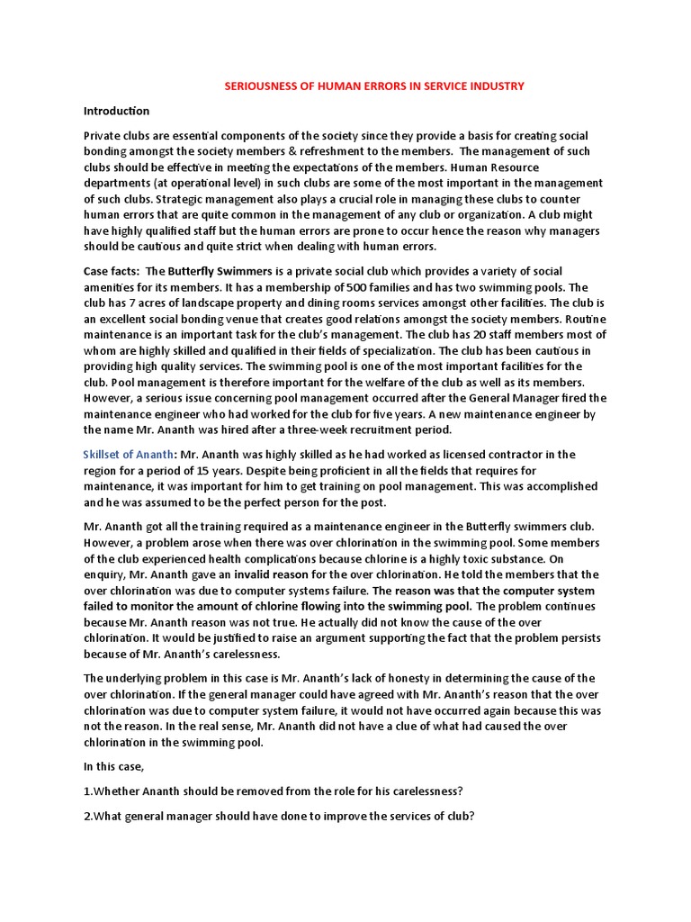 Pool Management Case Study Analysis | PDF | Business