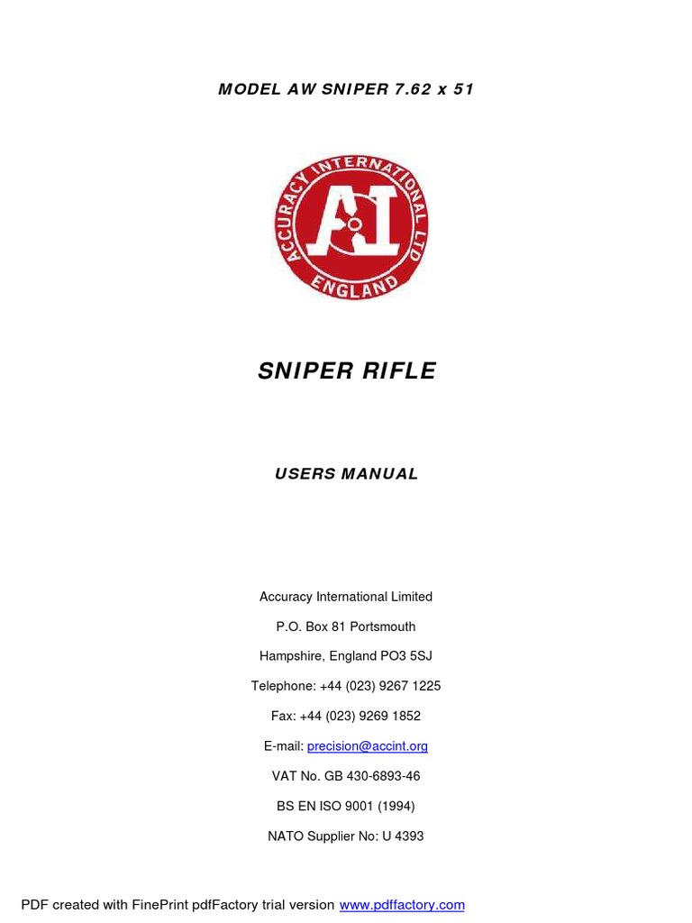 Sniper Rifle Users Manual | PDF