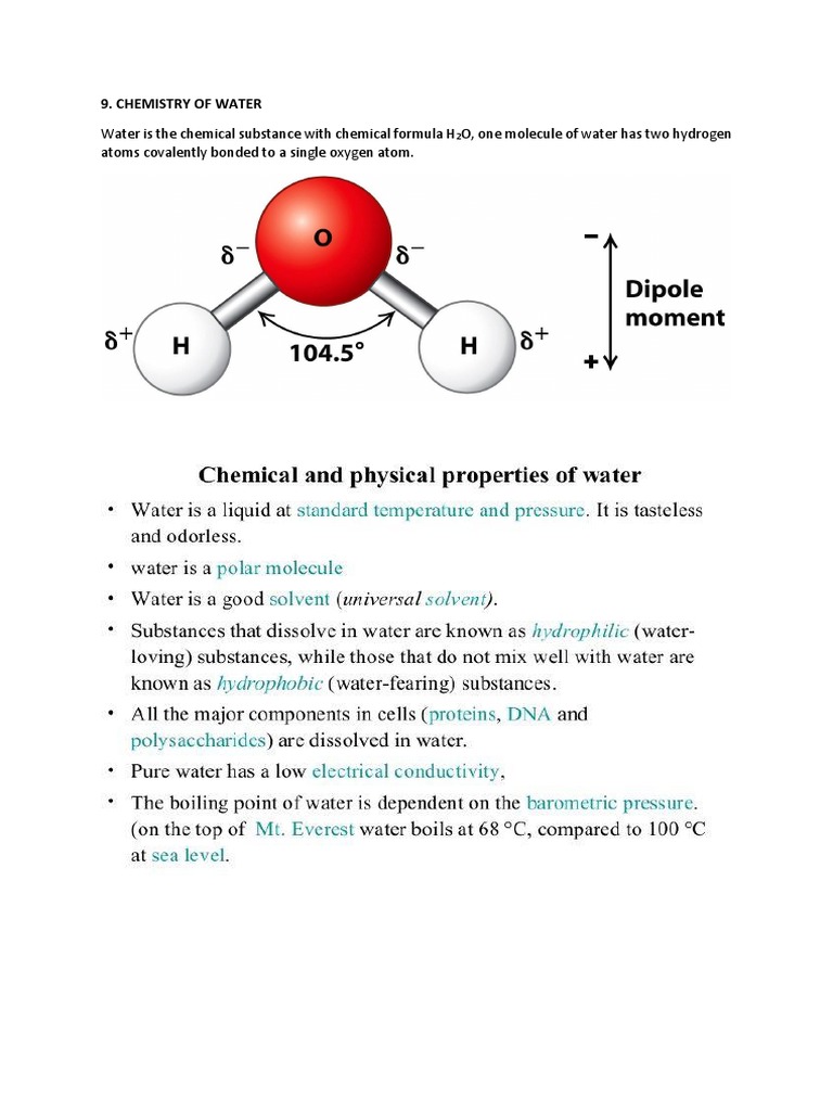 Chemistry of Water | PDF | Water | Fluid Dynamics