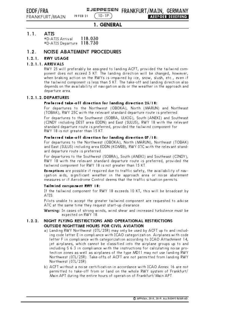Eddf Fra | PDF | Air Traffic Control | Takeoff