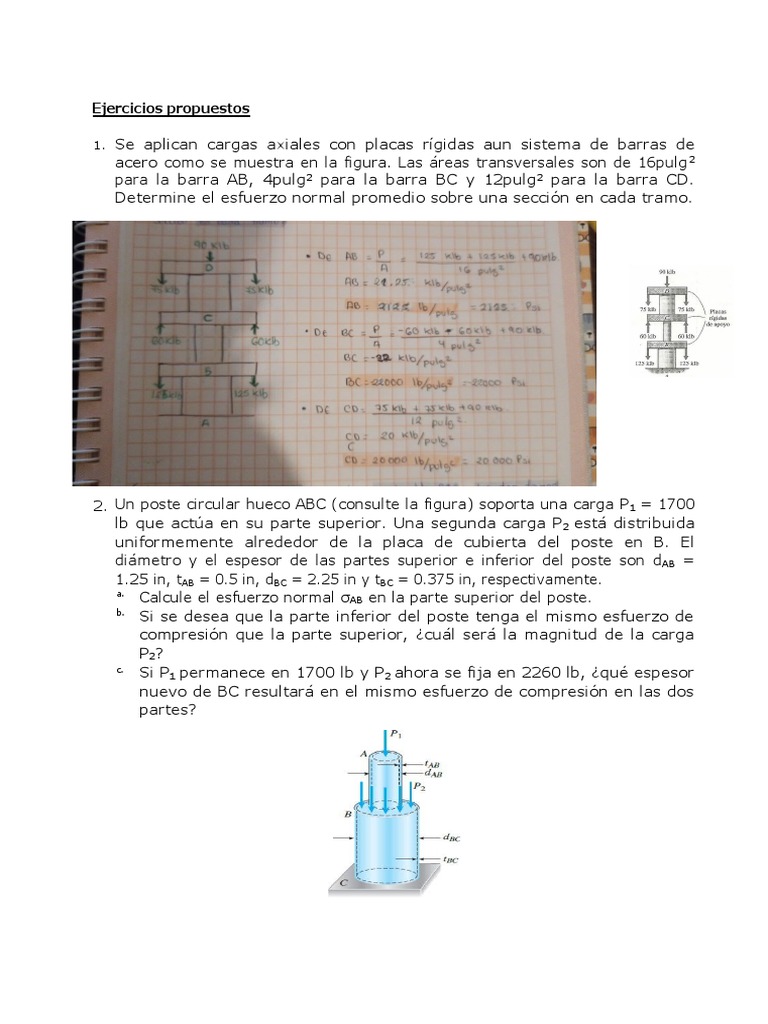 Ejercicios RM | PDF | Pascal (Unidad) | Estrés (Mecánica)