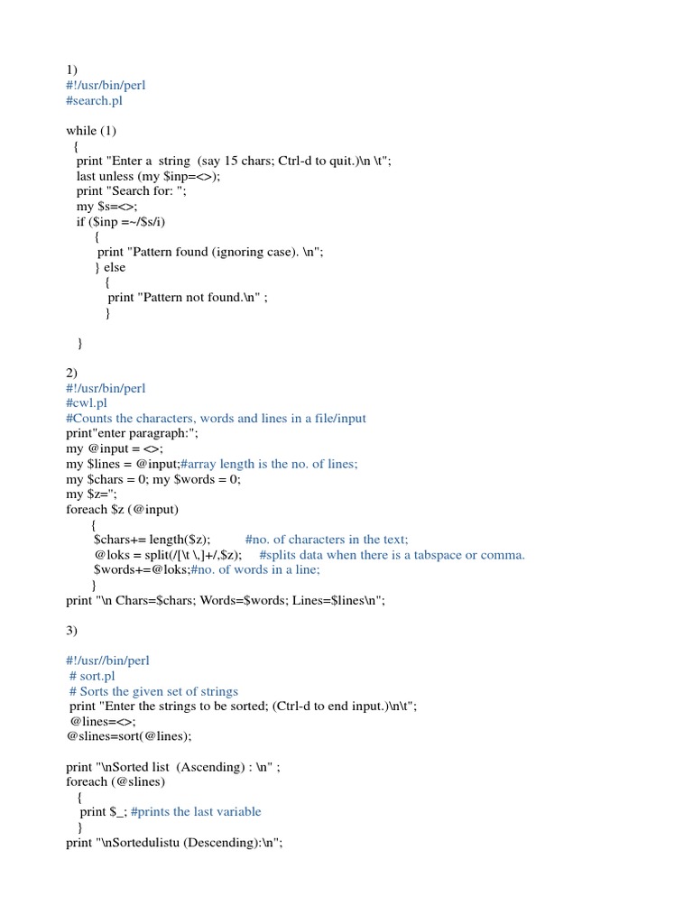 Simplified Perl Programmes (Maybe) . | PDF | Control Flow | String ... Simplified Perl Programmes (Maybe) . | PDF | Control Flow | String ...