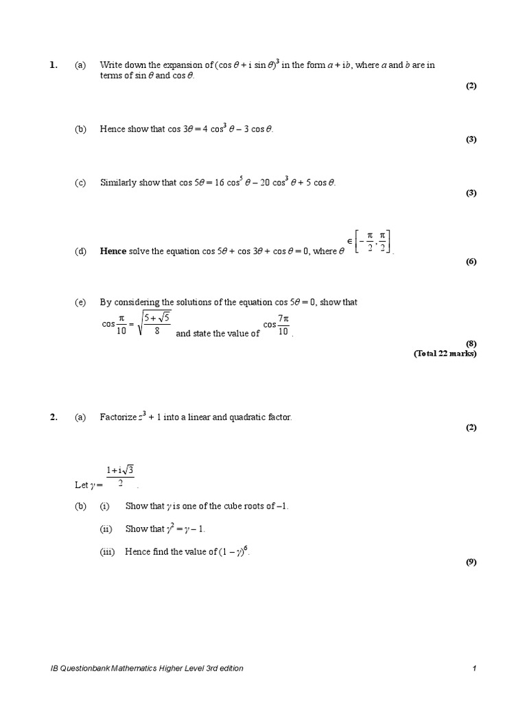 De Moivre S Theorem | PDF