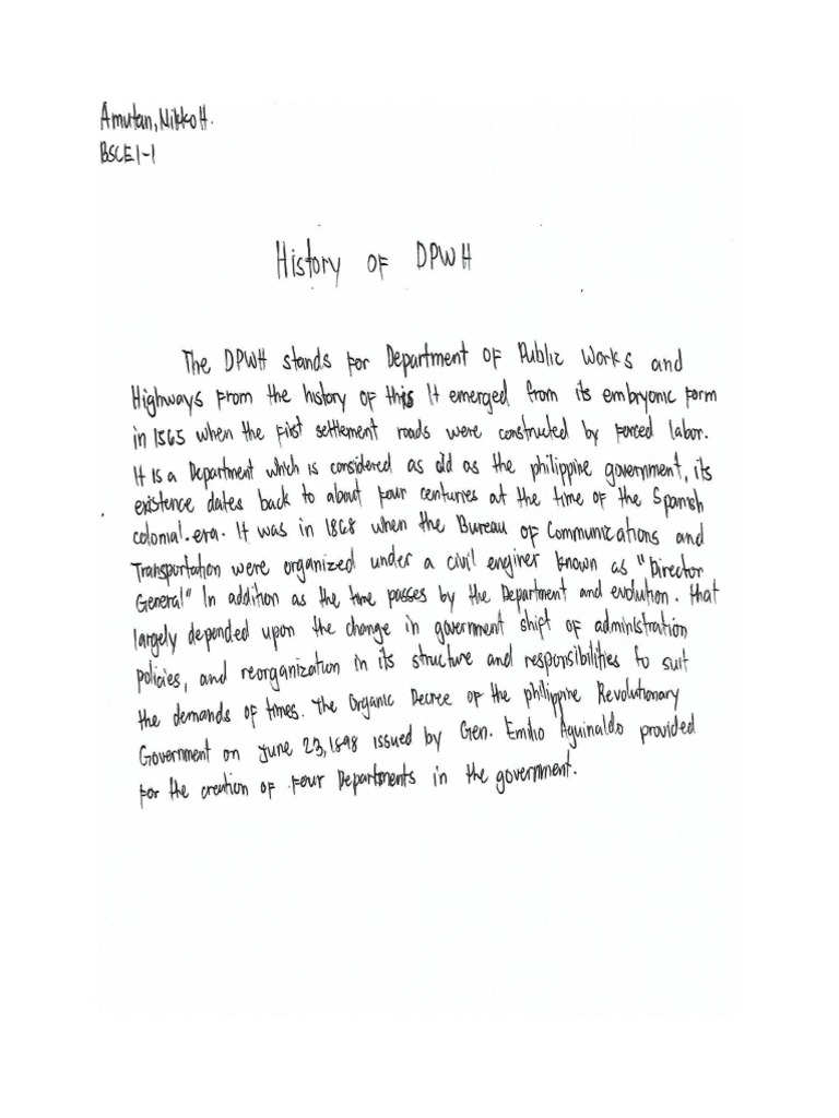 DPWH History | PDF