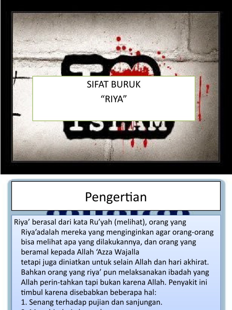 Materi Riya Agama Islam Kelas X | PDF | Agama & Spiritualitas