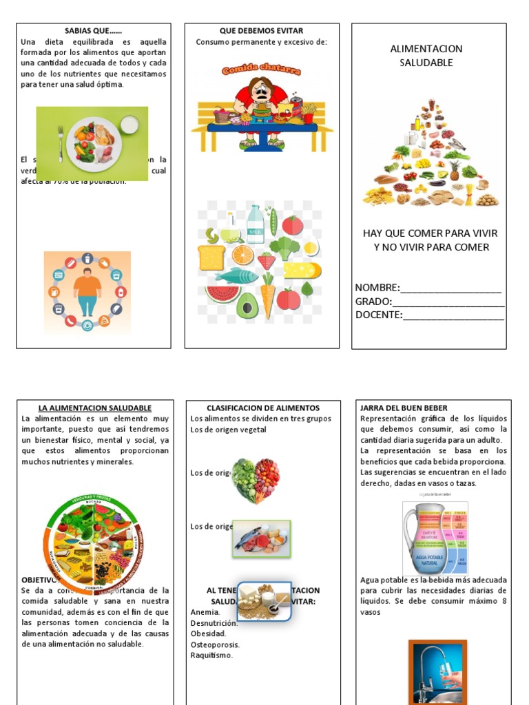 Triptico de Vida Saludable 3 | PDF