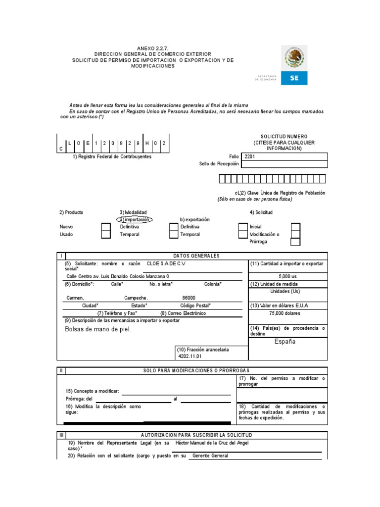 Permiso de Exportacion | PDF