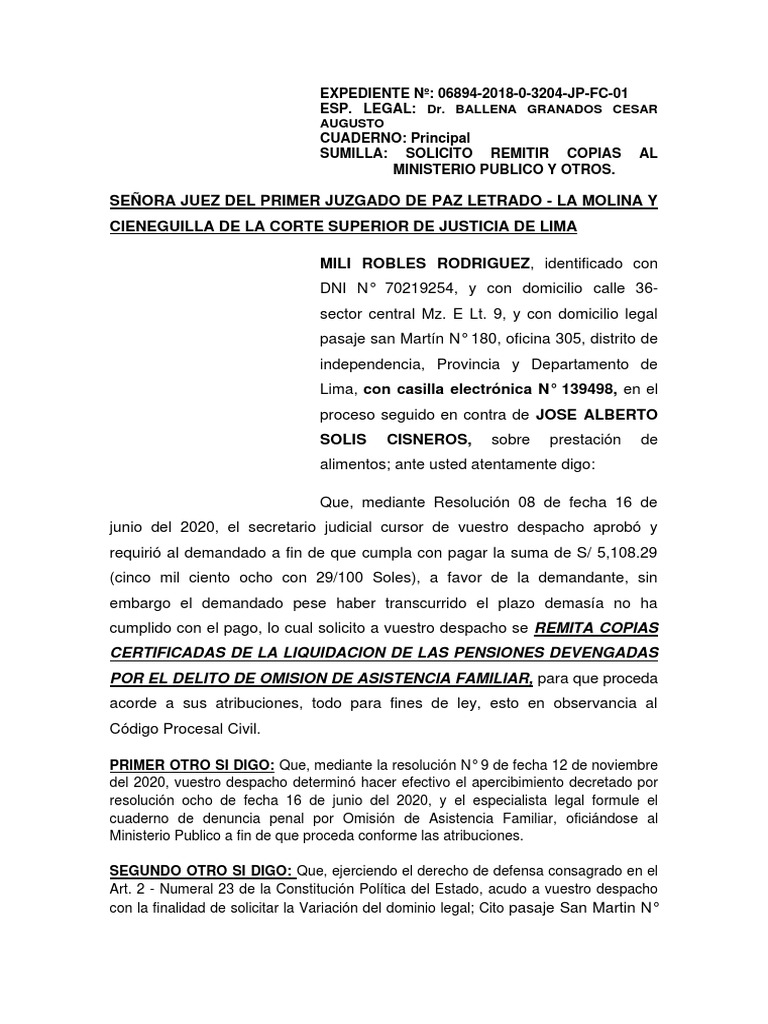 Remitir Copias Certificadas Mili | PDF | Justicia | Crimen y violencia