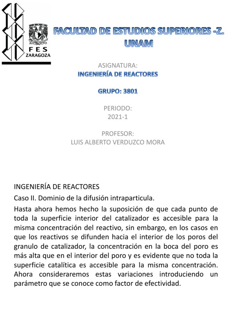 Factor de efectividad y módulo de Thiele reacciones heterogéneas 13_2 ...
