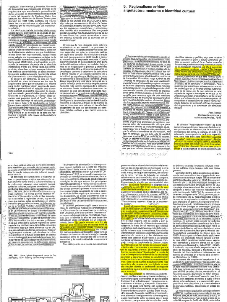 10-K. Frampton. Regionalismo Crítico Subray | PDF | Diseño ...