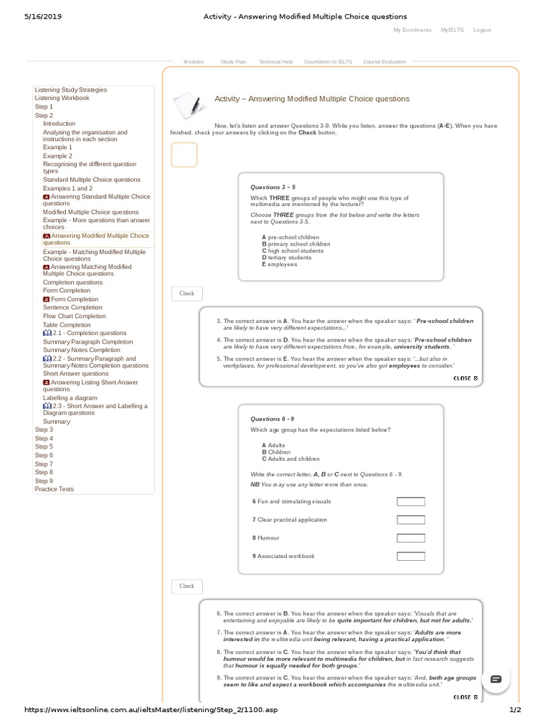 11 Activity - Answering Modified Multiple Choice Questions | PDF | Multiple Choice | Humour