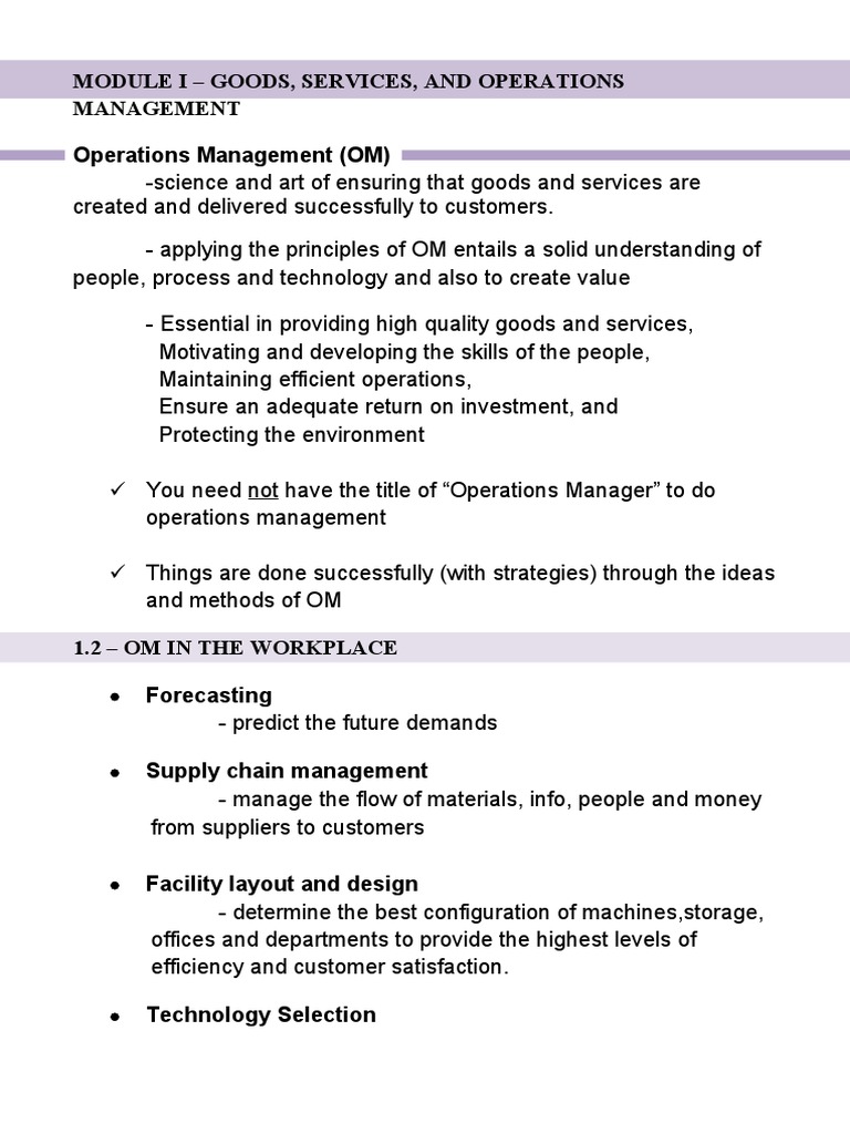 Operations Management | PDF