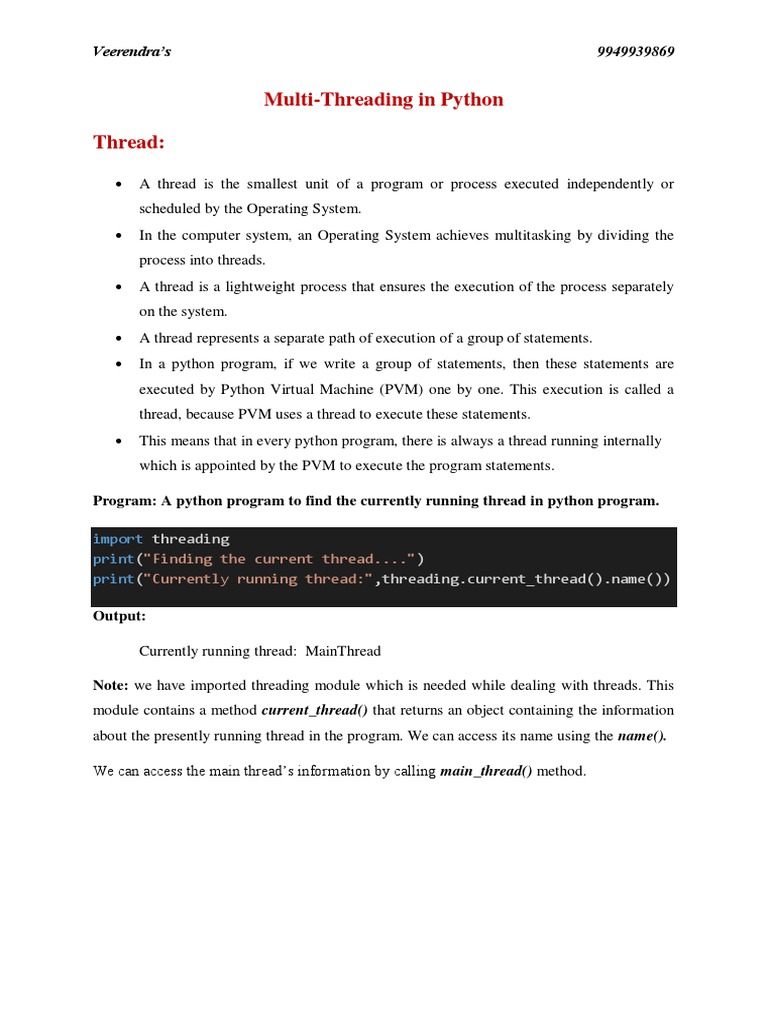 Multithreading Kerala Pdf Class Computer Programming Process Computing 6926