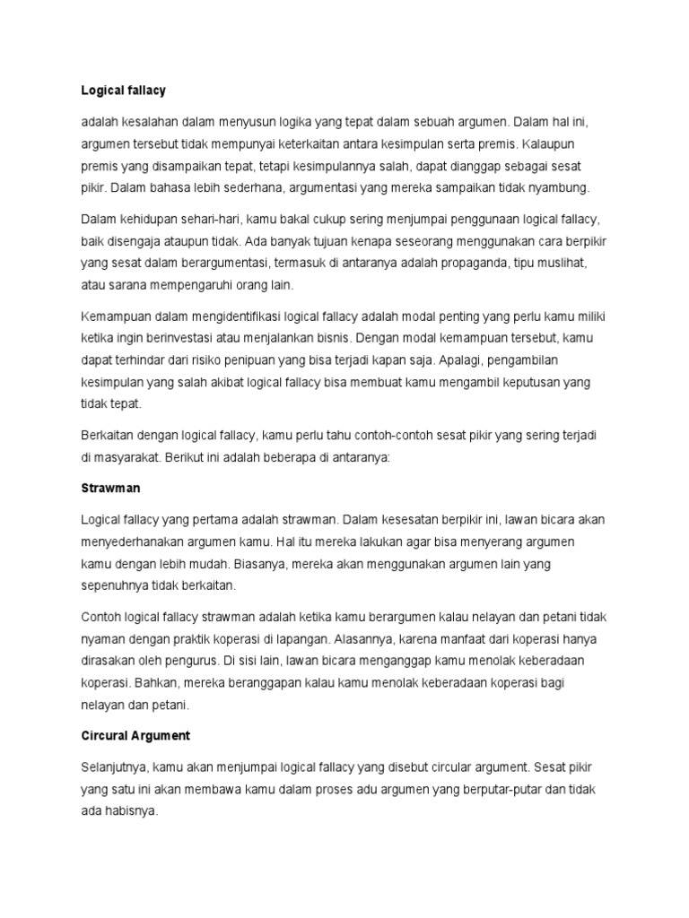 Logical Fallacy | PDF