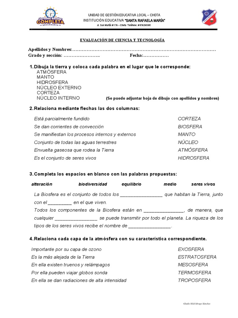 Examen LA TIERRA | PDF | Tierra | Agua