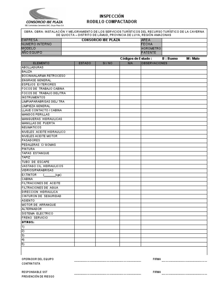 Check List Varios Equipos Pesados Lamud | PDF Check List Varios Equipos Pesados Lamud | PDF