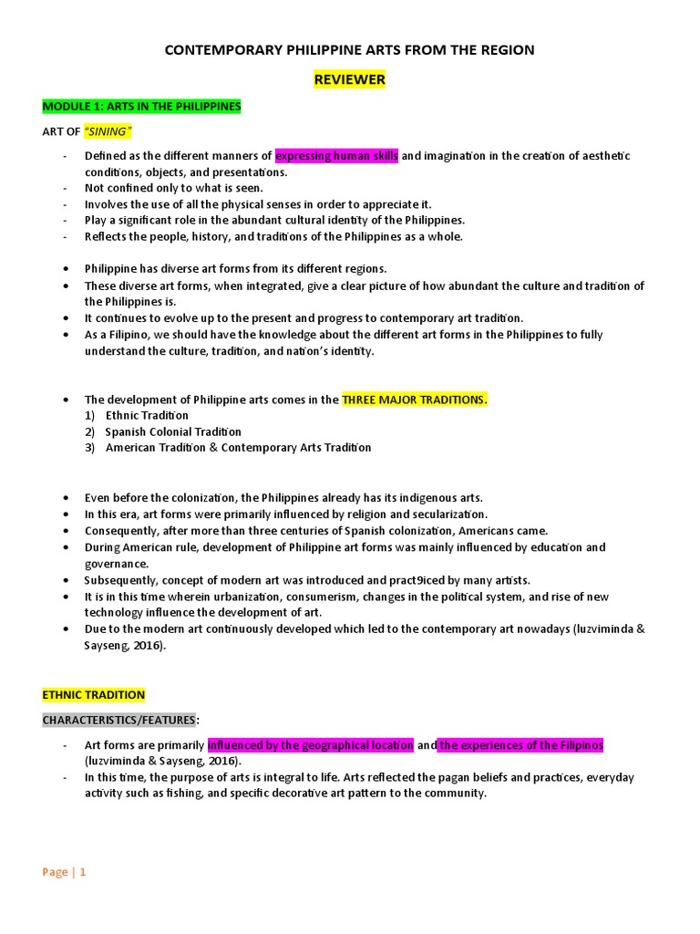 Cpar 12 Reviewer - 1ST Quarter | PDF