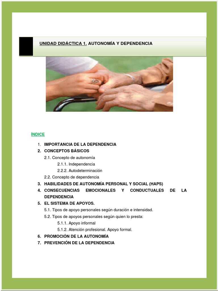 Autonomía y Dependencia: Conceptos Clave | PDF | Discapacidad ...