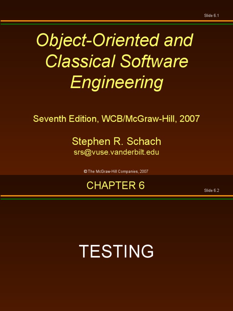 Object-Oriented and Classical Software Engineering: Stephen R. Schach | PDF | Specification ...