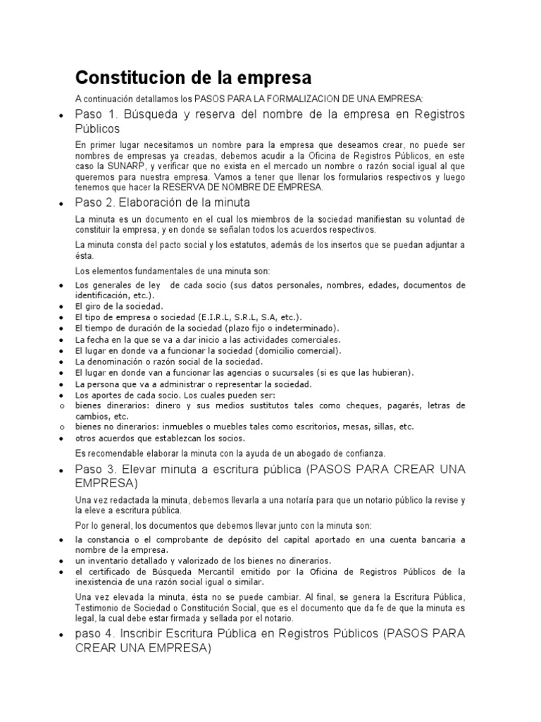 Constitucion de La Empresa | PDF | Business
