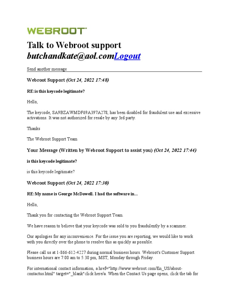 Talk To Webroot Support Butchandkate | PDF | Receipt | Computing