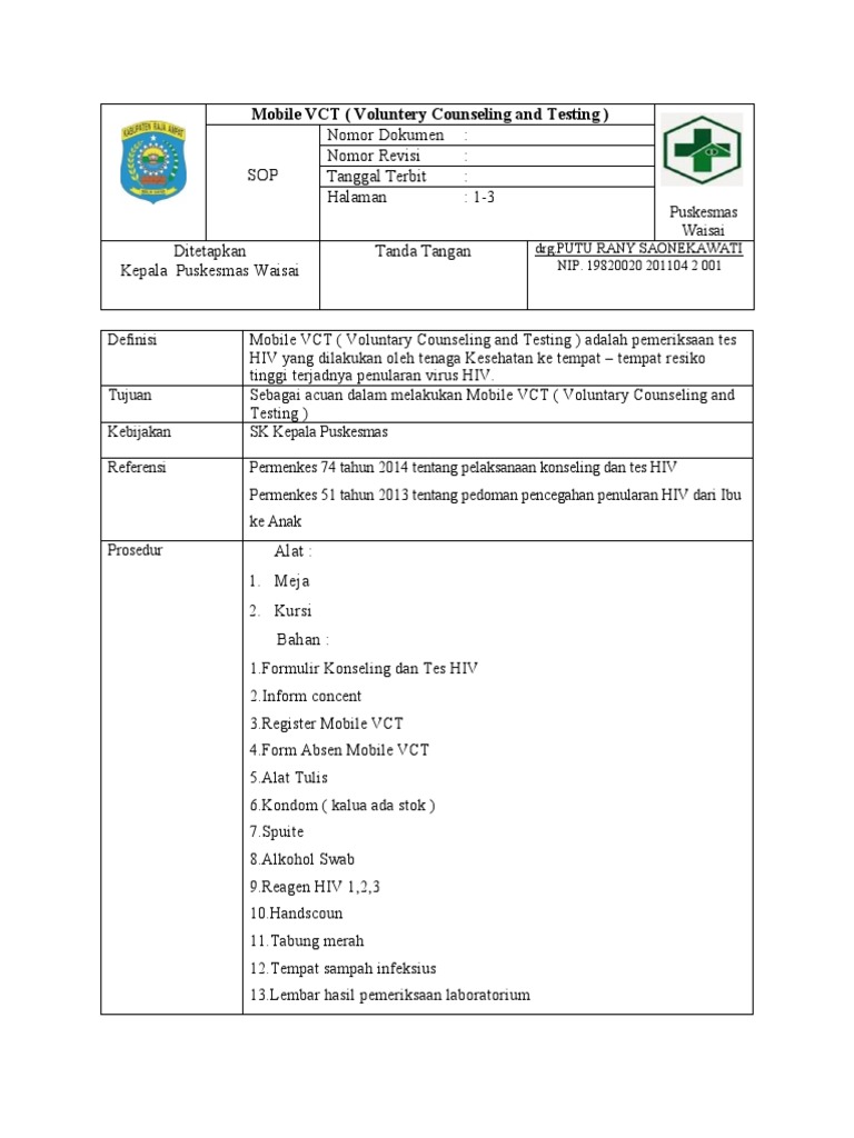 Sop Mobile VCT | PDF