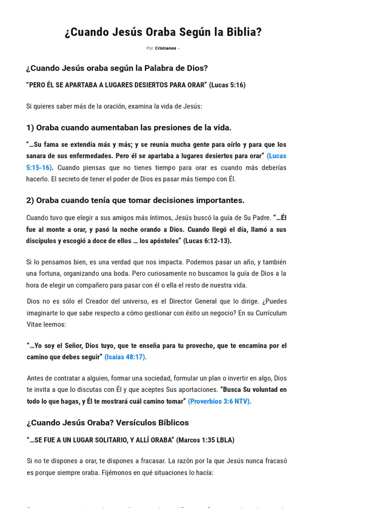 Cuando Jesus Oraba | PDF | Oración | Jesús