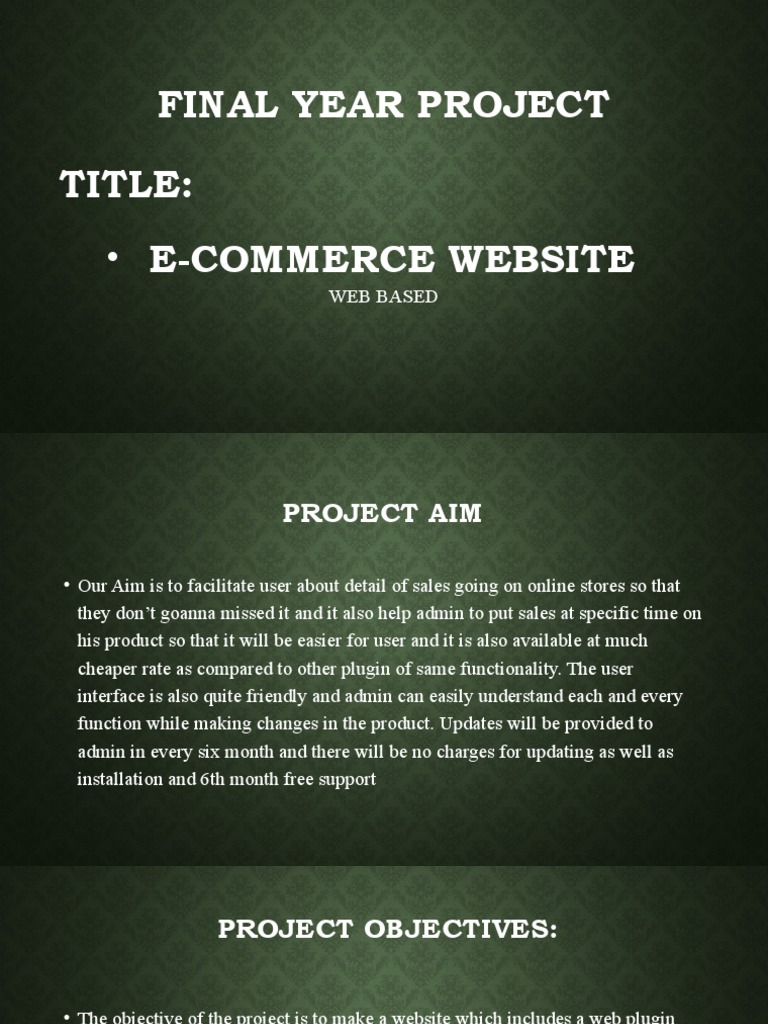 Presentation of E Commerce Website Project | PDF | Websites | E Commerce