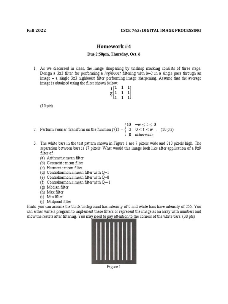 HW 4 | Download Free PDF | Filter (Signal Processing) | Computer Vision
