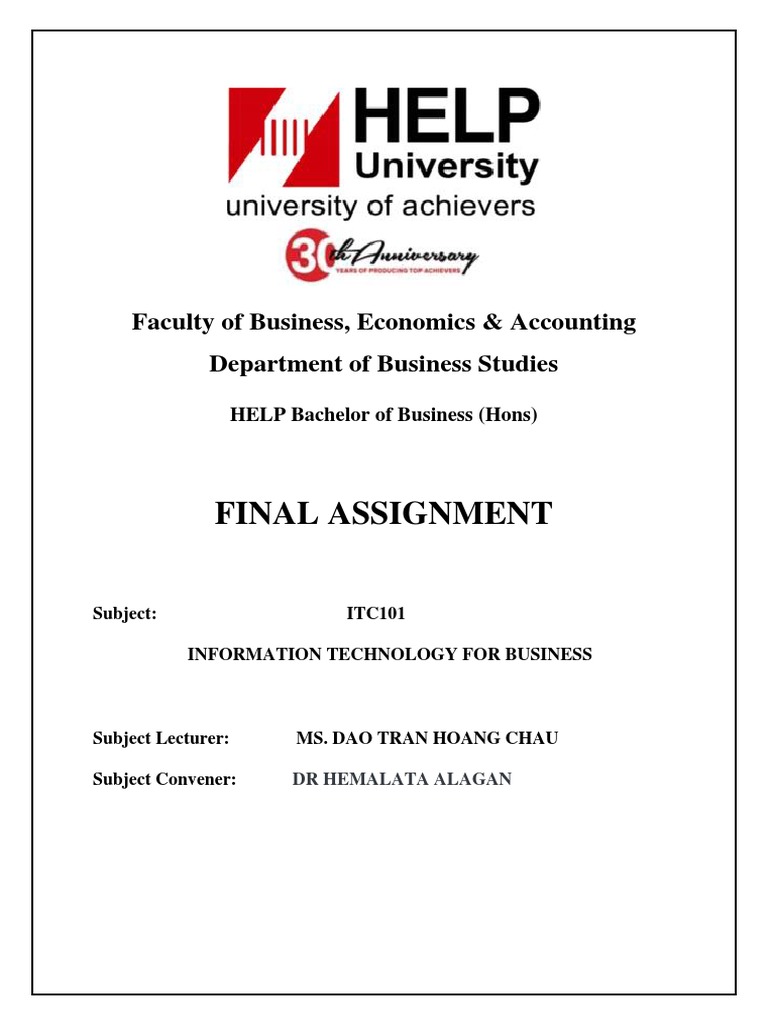 Itc101 Final Assignment - Pham Vu Hoang Lam - E2100233 | PDF | E ...