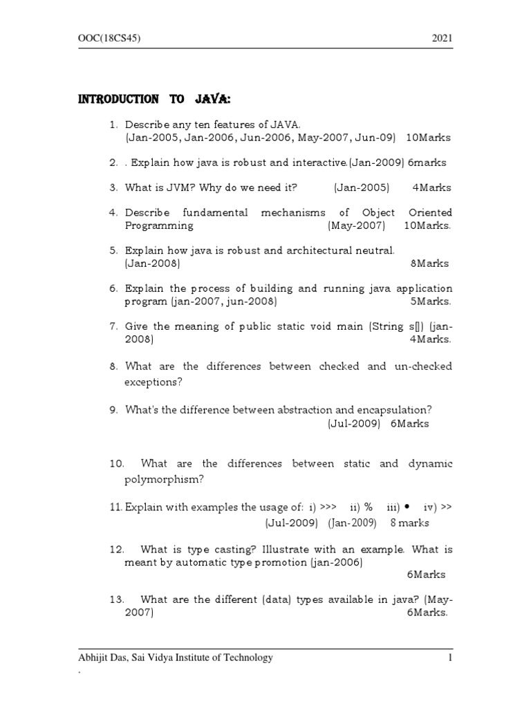Javaquestion Bank New Pdf Method Computer Programming Class Computer Programming