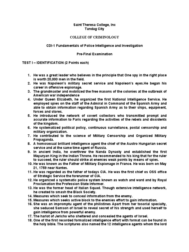 Pre Fi | PDF | Espionage | Central Intelligence Agency